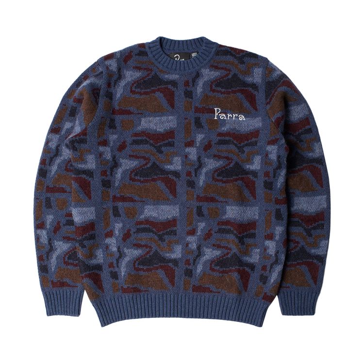 Buy Parra Repeat FTP Booster Knitted Pullover 'Blue' - 54335 BLUE | GOAT