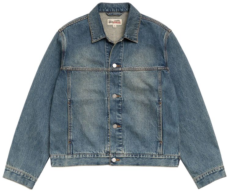 Buy Stussy Trucker Jacket Denim 'Vintage Mid Wash' - 115939 VINT | GOAT