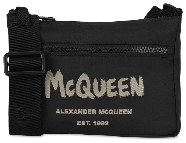 Buy Alexander McQueen Graffiti Logo Crossbody Phone Bag 'Black White ...