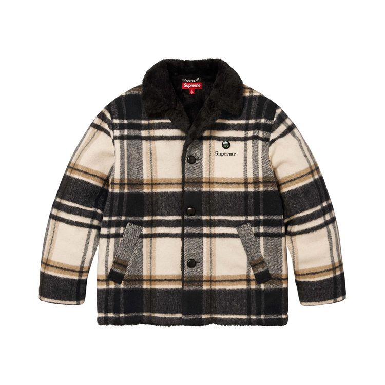 Buy Supreme Plaid Car Coat 'Cream' - FW25J104 CREAM | GOAT