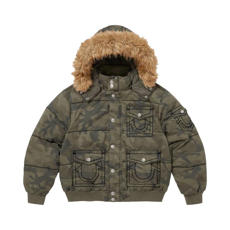 Buy Supreme x True Religion Puffer Jacket 'Olive Camo' - FW25J64 OLIVE ...