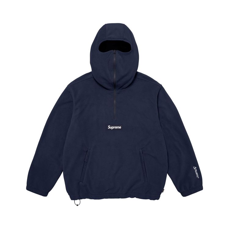 Buy Supreme Polartec Face Mask Half Zip Hooded Sweatshirt 'Navy ...