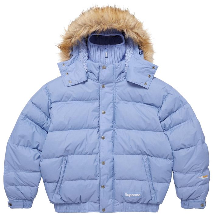Buy Supreme Facemask 700-Fill Down Puffer Jacket 'Light Blue' - FW25J69 ...