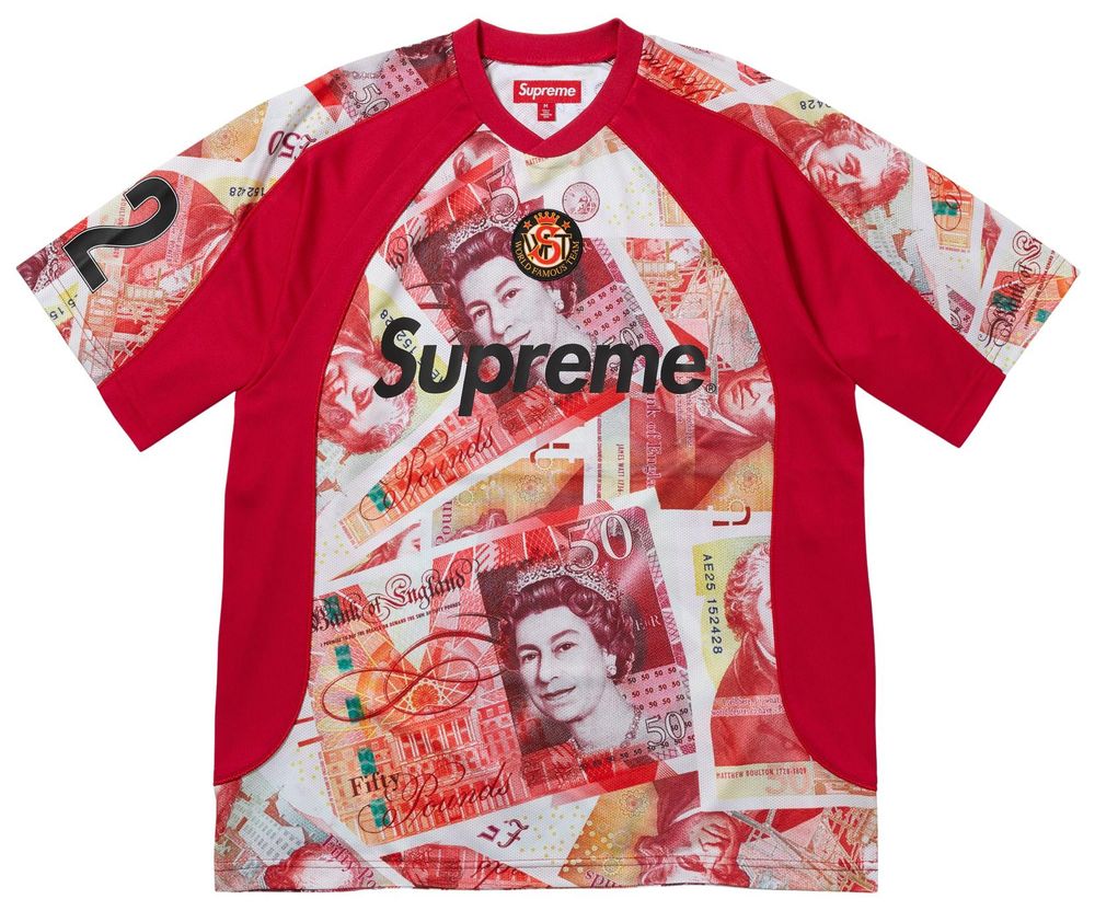 Buy Supreme Pounds Soccer Jersey 'Red' - FW25KN83 RED | GOAT