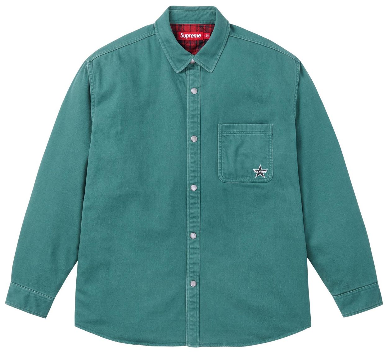 Buy Supreme Quilted Lined Denim Snap Shirt 'Dusty Teal' - FW25S36 DUSTY ...