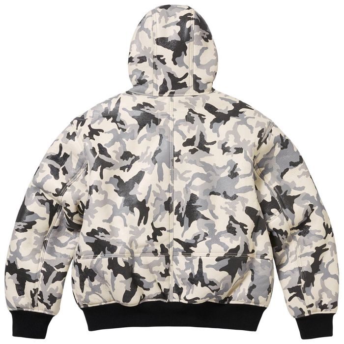 Buy Supreme x Schott Shearling Hooded Work Jacket 'Snow Camo' - FW25J22 ...