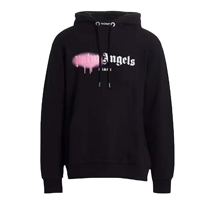 Buy Moncler Palm Angels Miami Sprayed Logo Hoodie 'Black/Pink ...