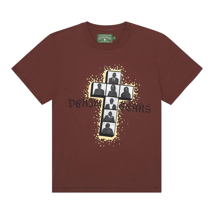Buy Denim Tears Cross Tee 'Brown' - FW25TSS15332573 | GOAT