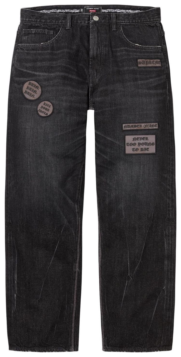 Buy Supreme x Number (N)Ine Patches Loose Fit Selvedge Jean 'Black ...