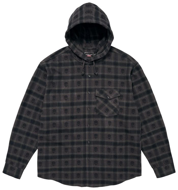 Buy Supreme x Number (N)Ine Hooded Flannel Shirt 'Black' - FW25S22 ...