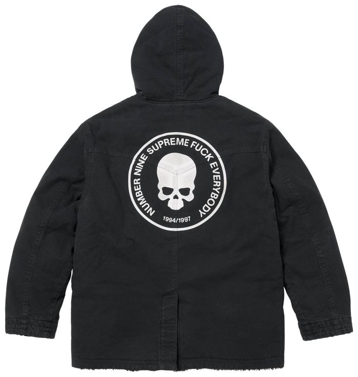 Buy Supreme x Number (N)Ine Faux Shearling Hooded Coat 'Black ...