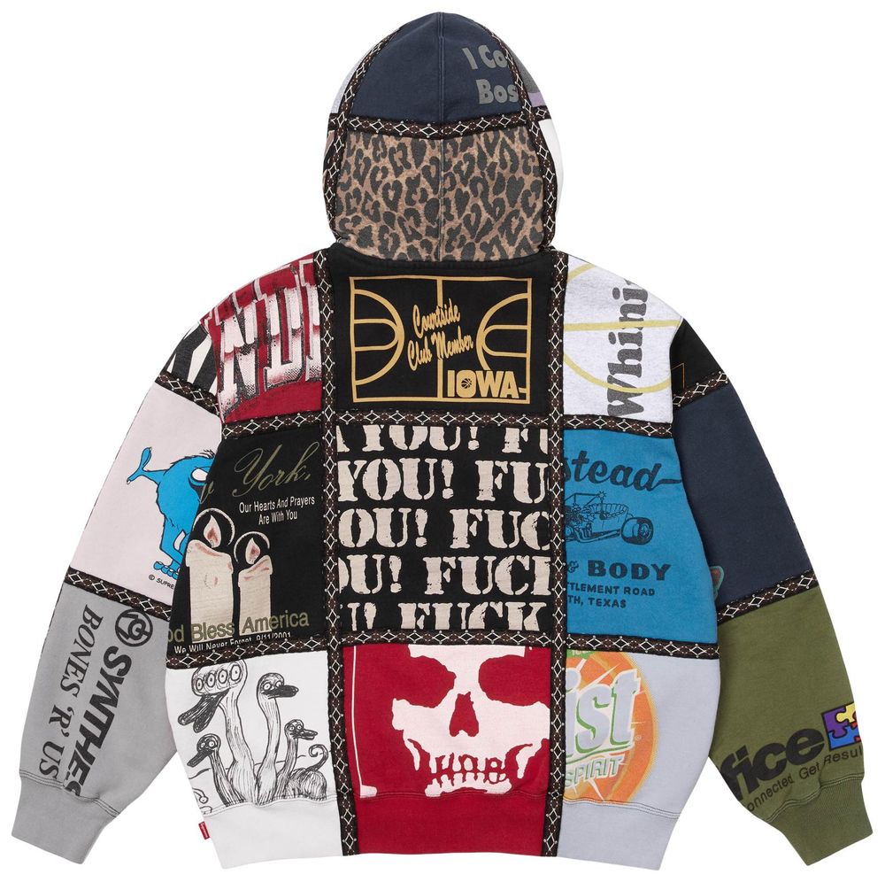 Buy Supreme x Number (N)Ine Patchwork Zip Up Hooded Sweatshirt ...