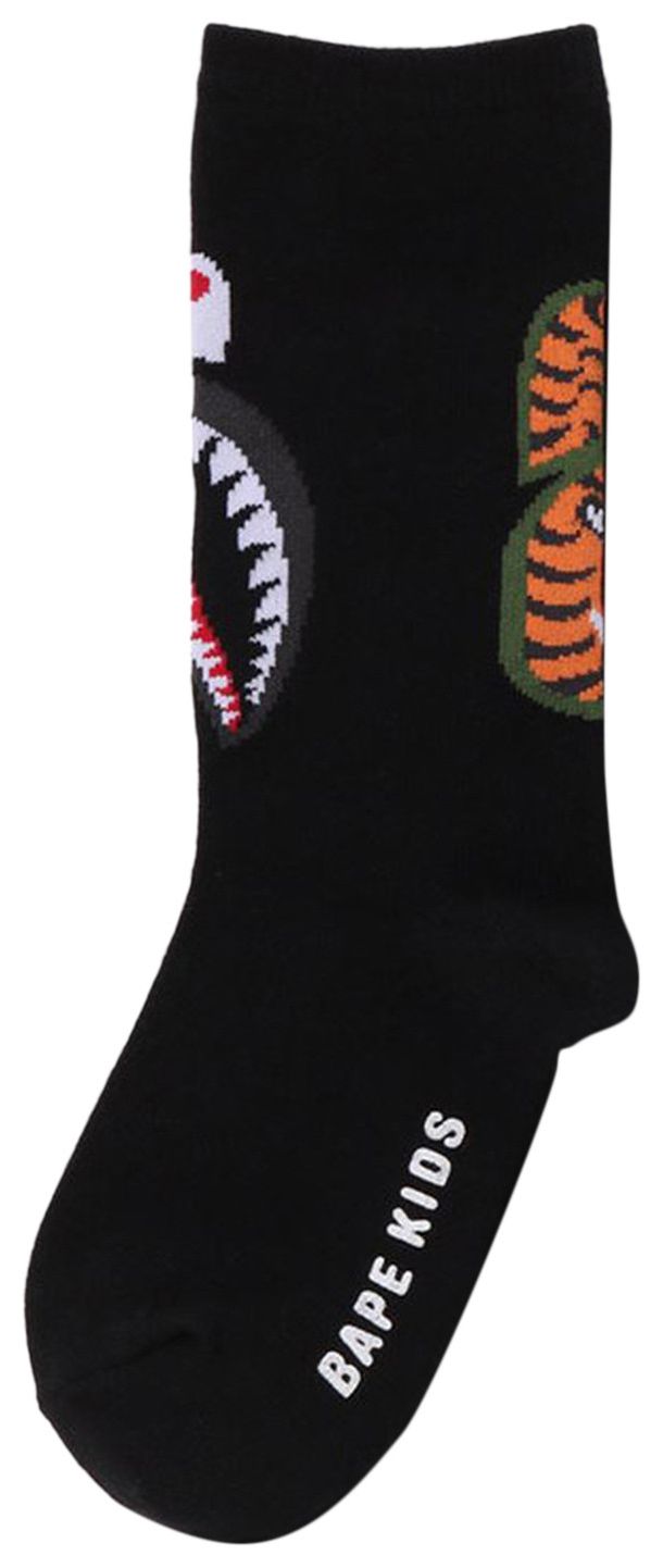 Buy BAPE Kids Shark Socks 'Black' - 1L80 384 001 BLACK | GOAT