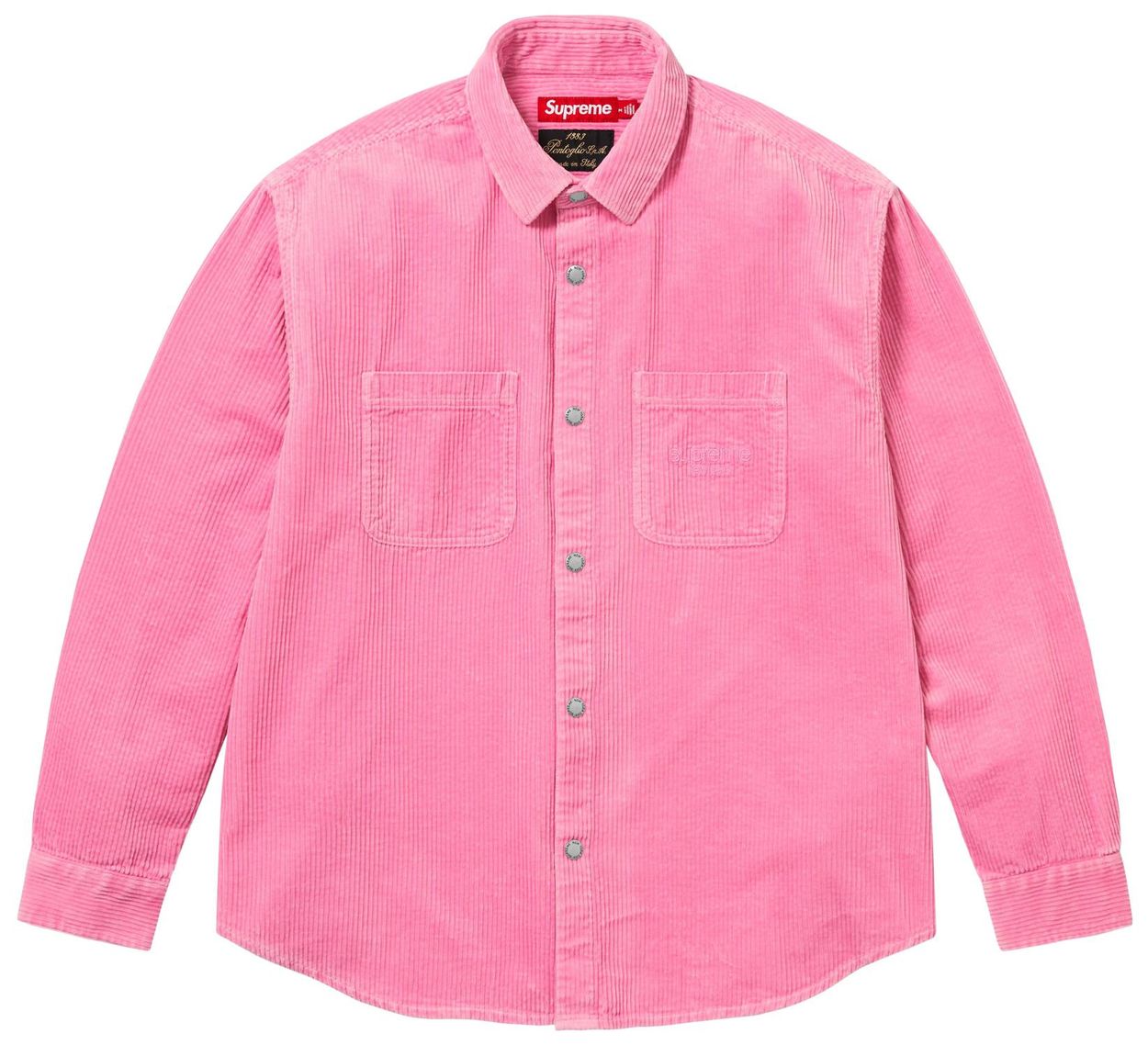 Buy Supreme Wide Wale Corduroy Snap Shirt 'Pink' - FW25S34 PINK | GOAT