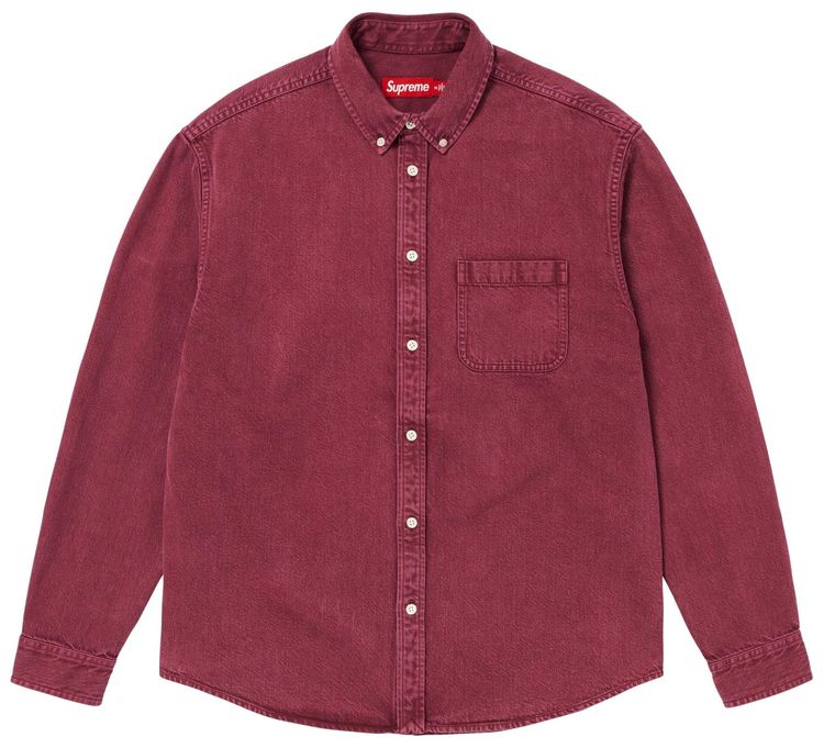Buy Supreme Appliqué Denim Shirt 'Washed Red' - FW25S35 WASHED RED | GOAT