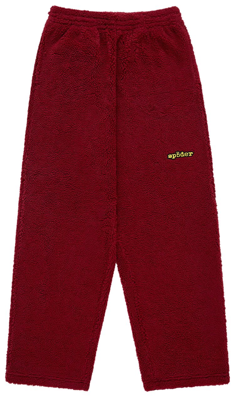 Buy Sp5der Teddy Fleece Pant 'Cardinal' - PA013FW25CAR | GOAT