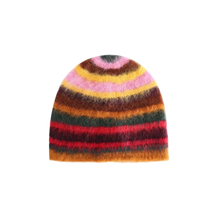 Buy The Elder Statesman Thistle Pacific Stripe Beanie 'Multicolor ...