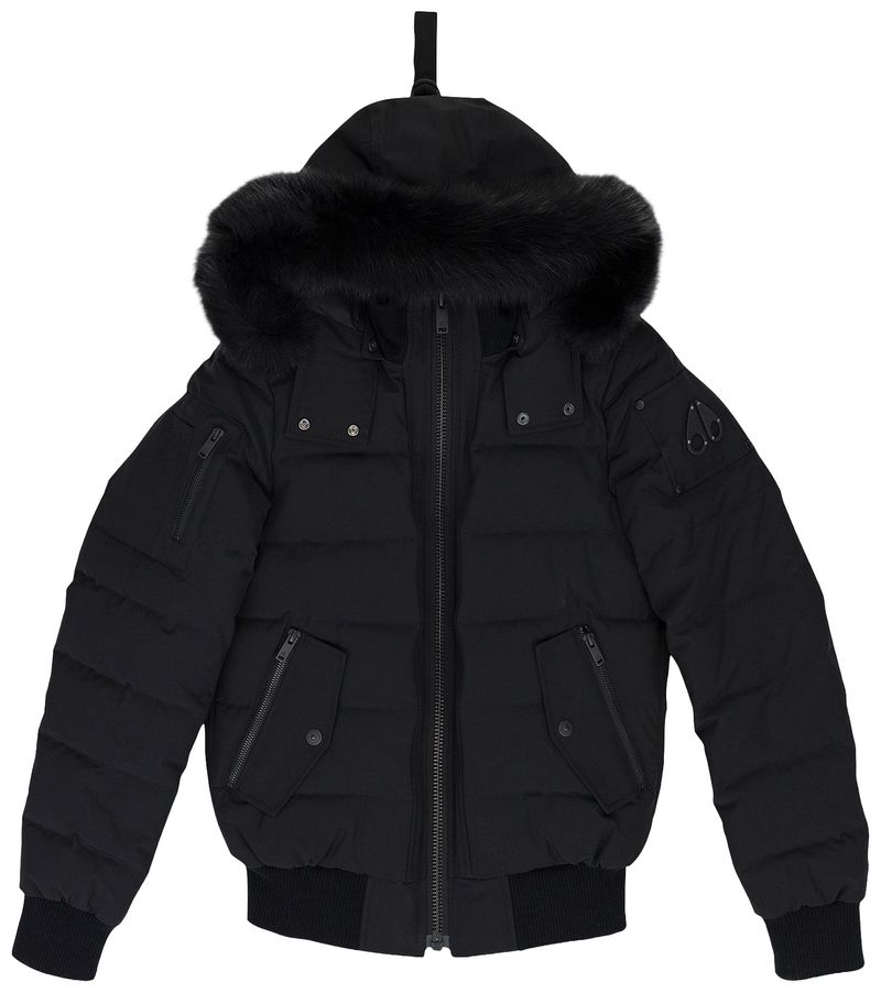 Buy Moose Knuckles Ladriere Shearling Trim Bomber Jacket 'Black ...