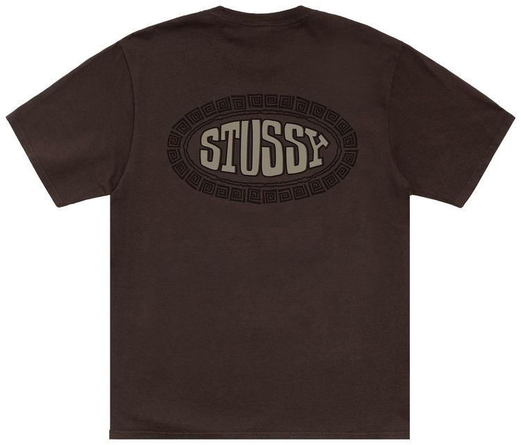 Buy Stussy Tile Oval Tee Pigment Dyed 'Brown' - 1905169 BROW | GOAT
