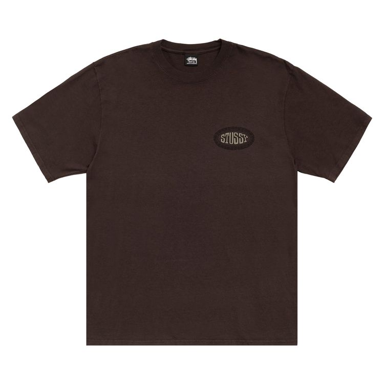 Buy Stussy Tile Oval Tee Pigment Dyed 'Brown' - 1905169 BROW | GOAT