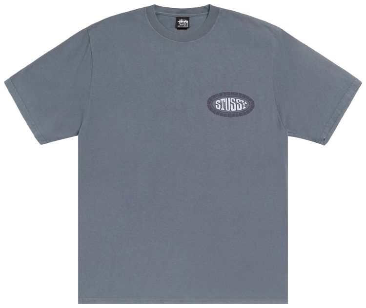 Buy Stussy Tile Oval Tee Pigment Dyed 'Navy' - 1905169 NAVY | GOAT