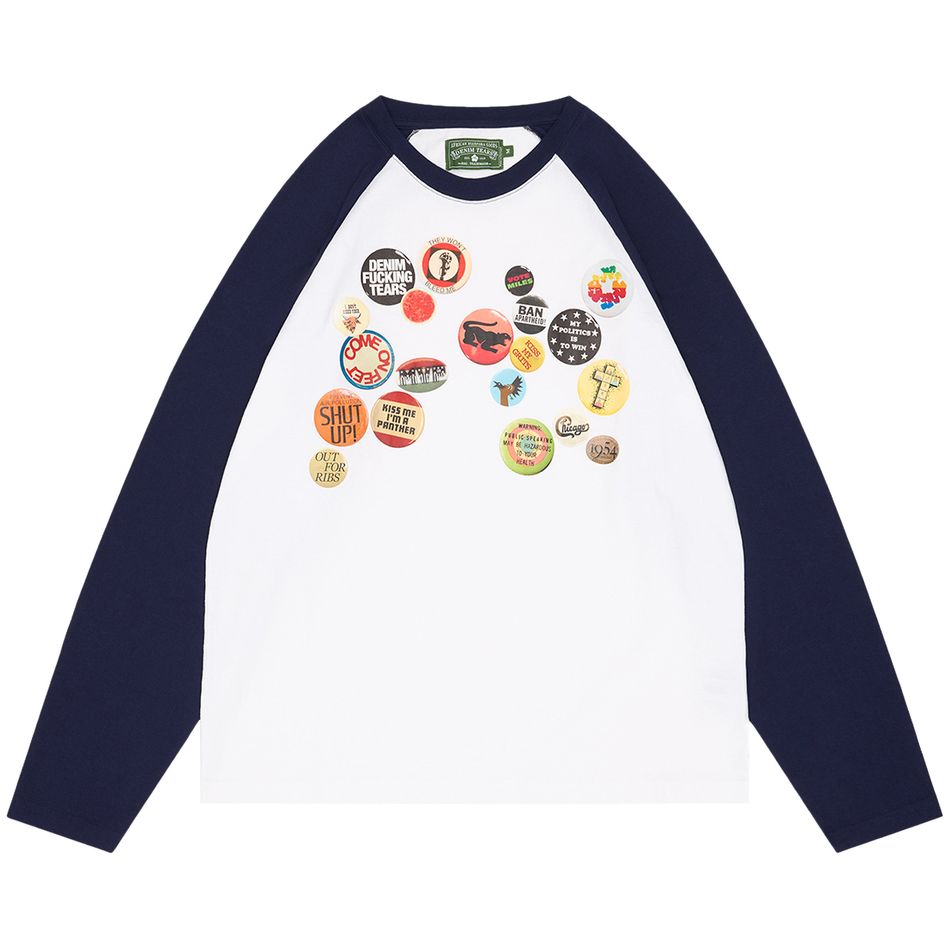 Buy Denim Tears Long Sleeve Raglan Pin Tee 'White' - FW25TSL11021992 | GOAT