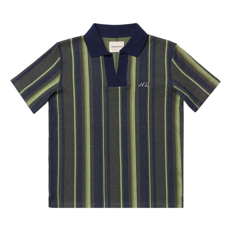 Buy Nicholas Daley Short-Sleeve Striped Rugby Polo 'Navy' - ND SS26 SRG ...