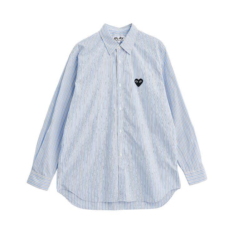 Buy Comme des Garçons Play Small Heart Long-Sleeve Shirt 'Stripe Blue ...