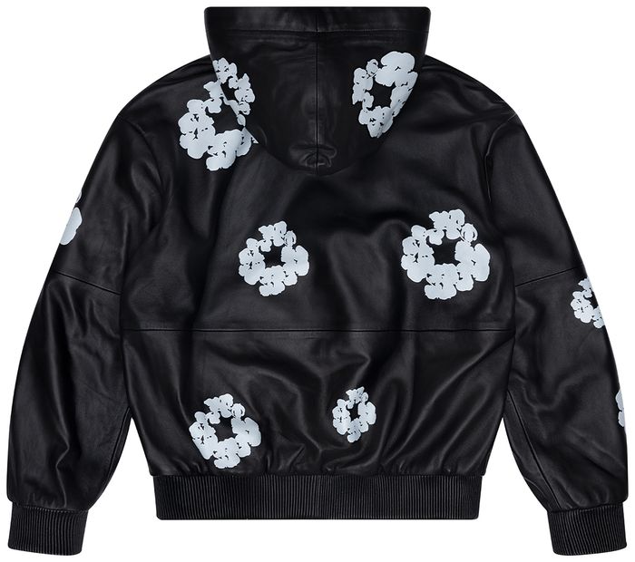 Buy Denim Tears Leather Cotton Wreath Zip Hoodie 'Black ...