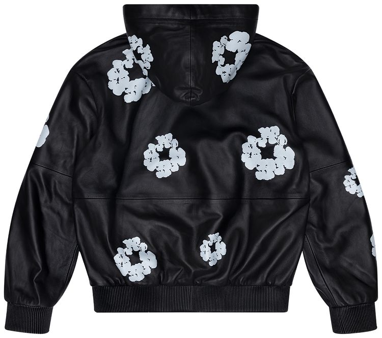 Buy Denim Tears Leather Cotton Wreath Zip Hoodie 'Black ...