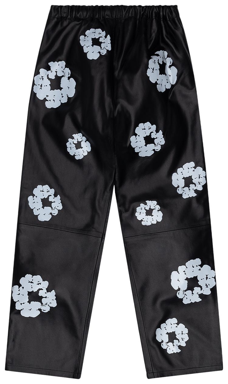 Buy Denim Tears Leather Cotton Wreath Sweatpants 'Black ...