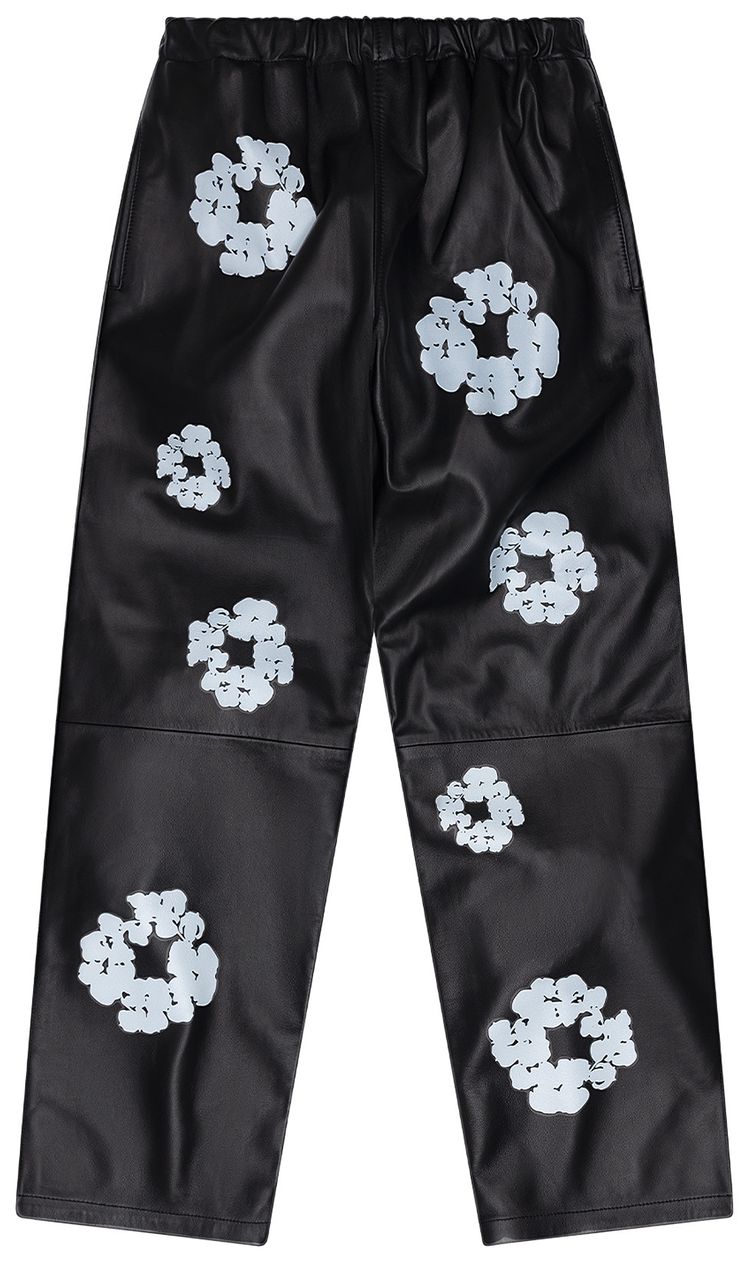 Buy Denim Tears Leather Cotton Wreath Sweatpants 'Black ...