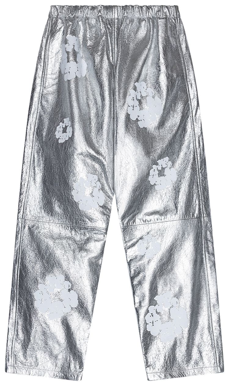 Buy Denim Tears Leather Cotton Wreath Sweatpants 'Silver ...