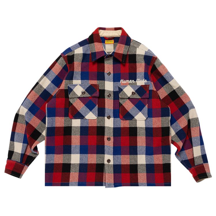 Buy Human Made Wool Check Shirt Jacket 'Red' - HM30SH013 RED | GOAT