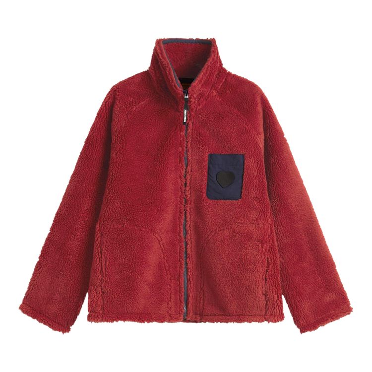 Buy Human Made Fleece Jacket 'Red' - HM30JK025 RED | GOAT