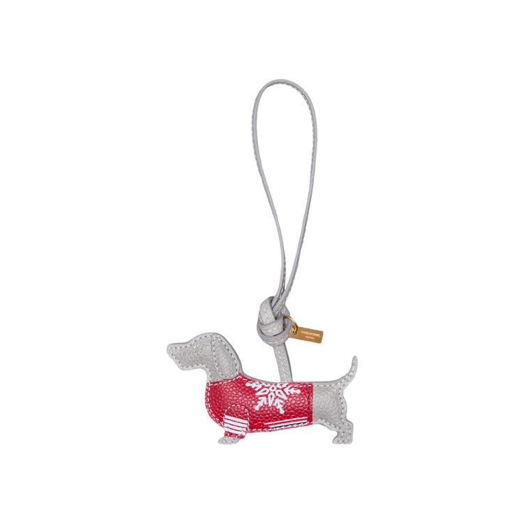Buy Thom Browne Puffy Hector Charm In Pebble Grain Leather 'Light Grey ...