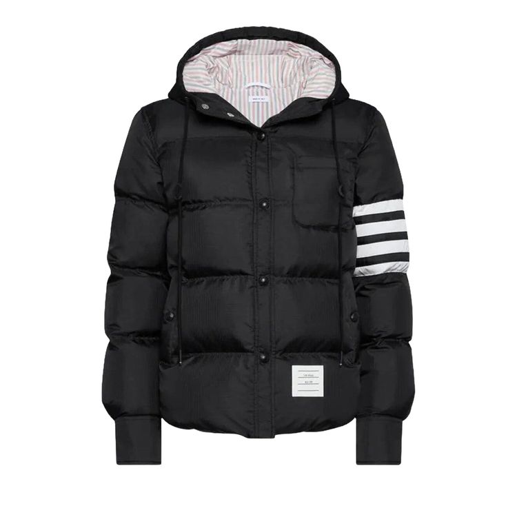 Buy Thom Browne Shiny Ripstop Lightweight Down Filled 4 Bar Jacket ...