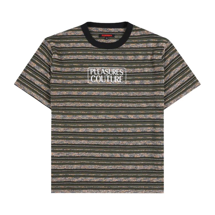 Buy Pleasures Couture Stripe Shirt 'Dark Olive' - P25F040 DARK | GOAT
