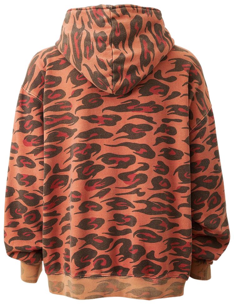 Buy Hellstar Sunfaded Cheetah Zip Up 'Red' - HSS26HD3 RED | GOAT