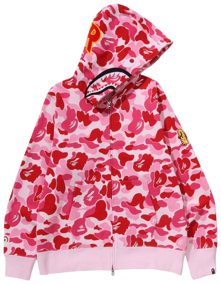 Buy BAPE ABC Camo 2nd Shark Full Zip Hoodie 'Pink' - 1M30115008 PINK | GOAT