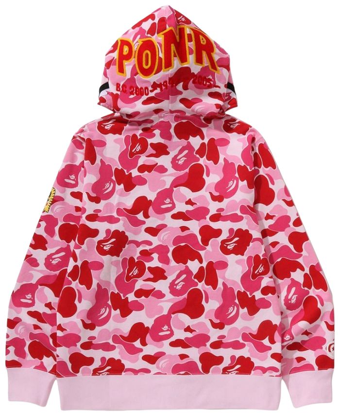 Buy BAPE ABC Camo 2nd Shark Full Zip Hoodie 'Pink' - 1M30115008 PINK | GOAT