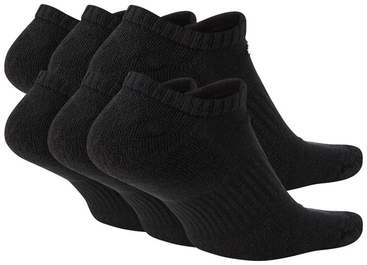 Buy Nike Everyday Cushioned No-Show Socks (6 Pairs) 'Black/White ...