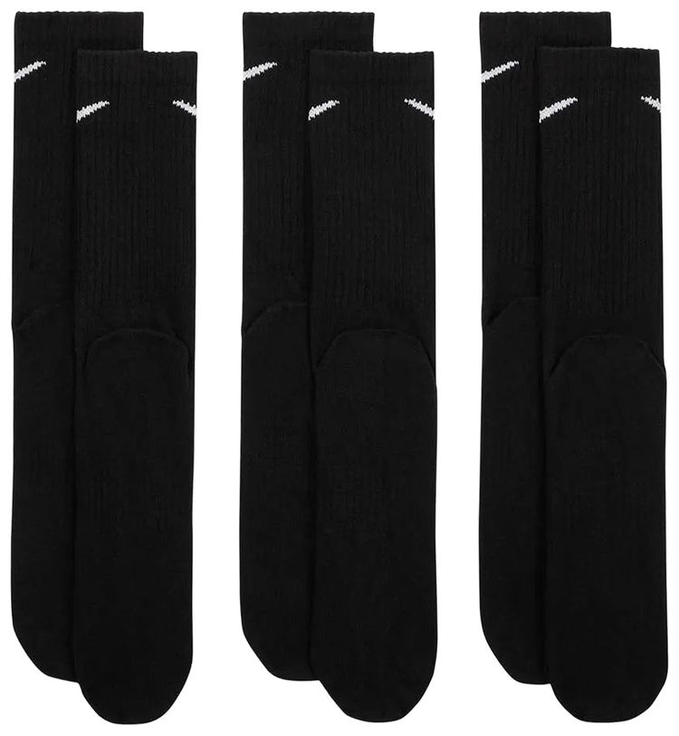 Buy Nike Everyday Lightweight Crew Socks (3 Pairs) 'Black/White ...