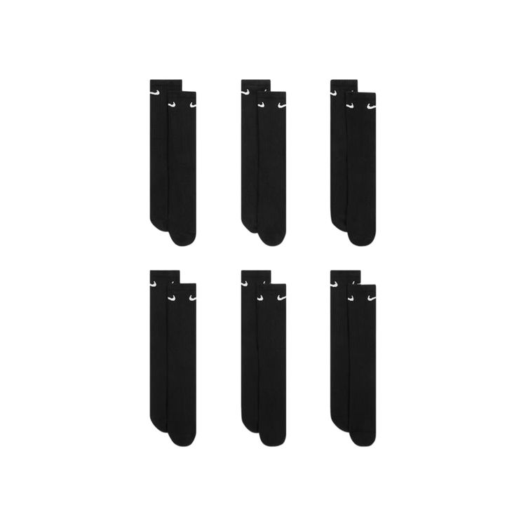Buy Nike Everyday Cushioned Crew Socks (6 Pairs) 'Black/White' - SX7666 ...