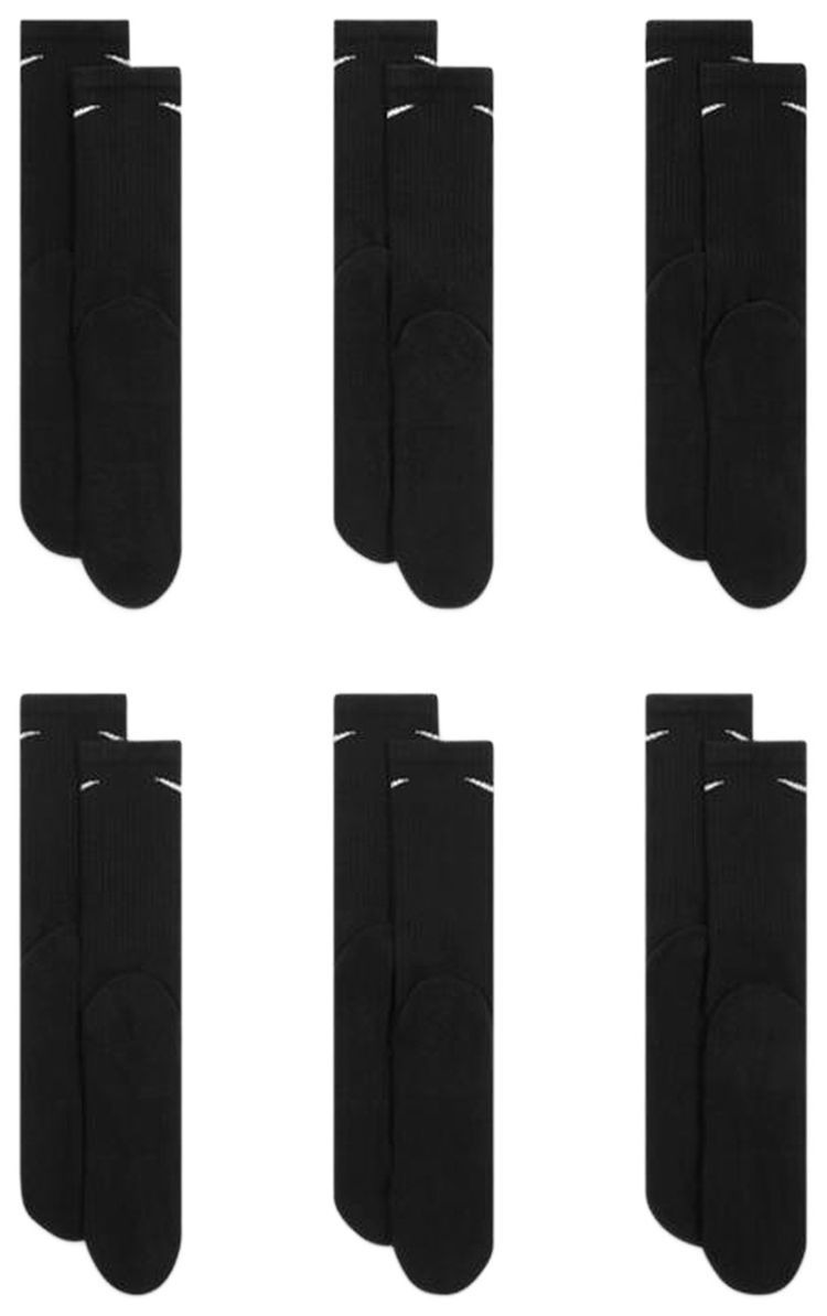 Buy Nike Everyday Cushioned Crew Socks (6 Pairs) 'Black/White' - SX7666 ...