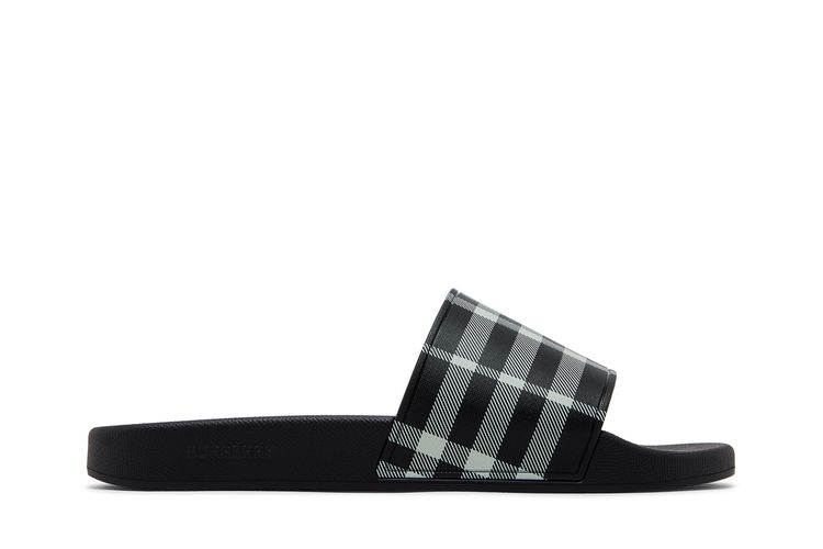 Buy Burberry Check Slides 'Black Calico' - 8107514 | GOAT