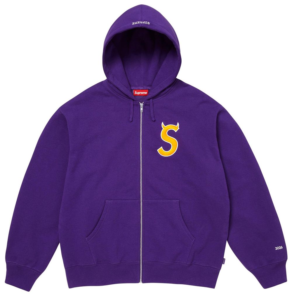 Buy Supreme Devil S Logo Zip Up Hooded Sweatshirt 'Purple' - SS26SW40 ...