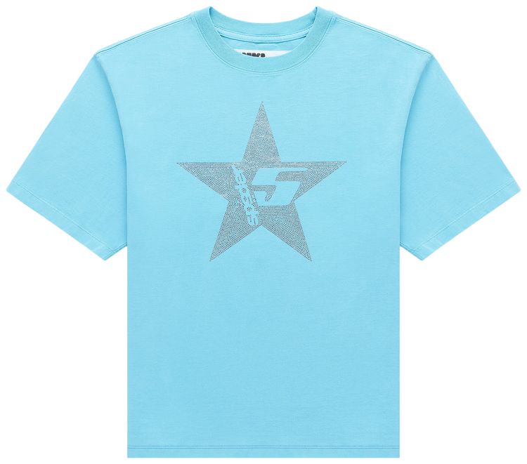 Buy Sp5der Big 5 Star Rhinestone Tee 'Light Blue' - TE039SS26LTB | GOAT