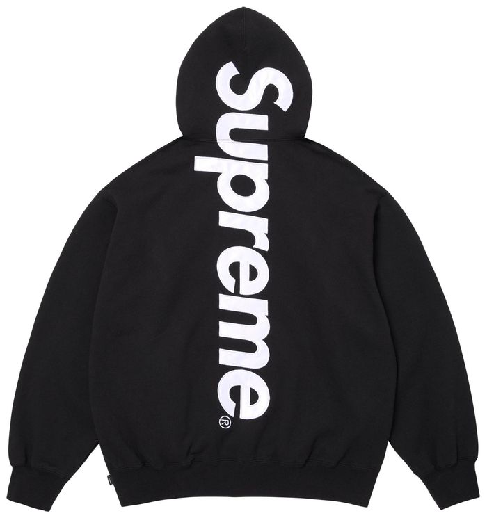 Buy Supreme Satin Appliqué Hooded Sweatshirt 'Black' - SS26SW98 BLACK ...