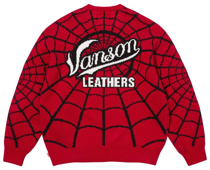 Buy Supreme x Vanson Leathers Spider-Man Sweater 'Red' - SS26SK41 RED ...